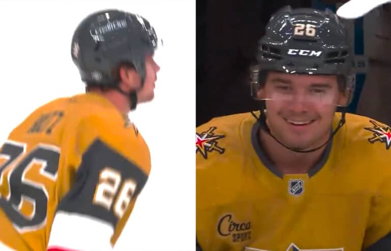 Här sätter Alexander Holtz sitt första mål för Vegas - hockeysverige.se